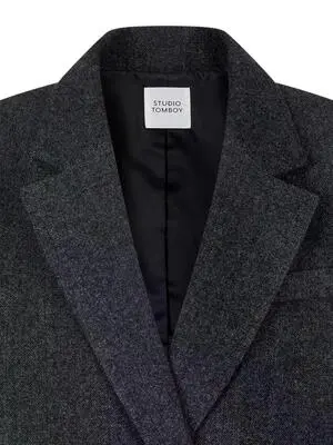 STUDIO TOMBOY Herringbone Pattern Wool Coat