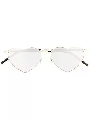 Saint Laurent Heart-frame Sunglasses - Silver