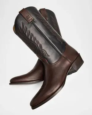 Ralph Lauren Purple Label Western Leather Boots - Brown