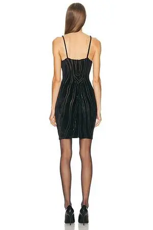 Balmain Thin Straps Zebra Mini Dress