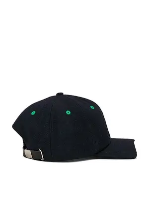 BRAIN DEAD Batwing Logohead Flannel Cap - Navy