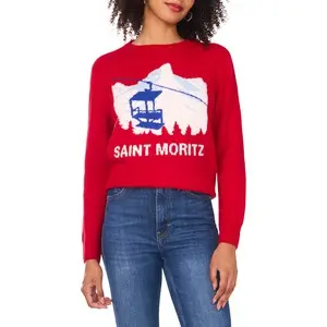 Vince Camuto Saint Moritz Crewneck Sweater - Glamour Red