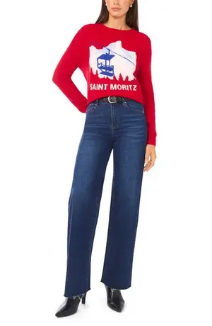 Vince Camuto Saint Moritz Crewneck Sweater - Glamour Red