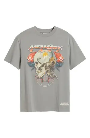 MEMORY LANE Skull Roses Cotton Graphic T-shirt