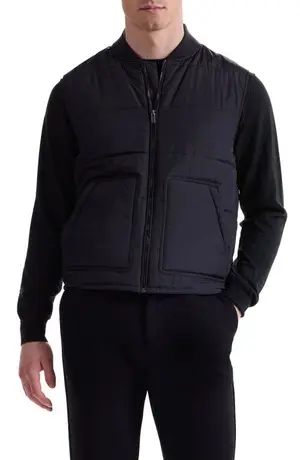 Bugatchi Tweed Jacket With Removable Quilted Vest - Black