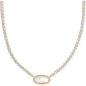 Kendra Scott Elisa Pendant Tennis Necklace - Gold Ivory Mother Of Pearl