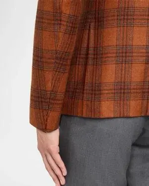 Isaia Wool And Cashmere Plaid Sport Coat - Brown