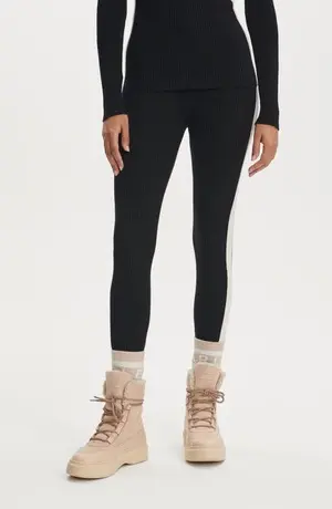 Varley Aiden Rib Knit Leggings - Black