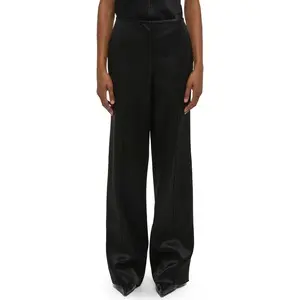 Helmut Lang Wide Leg Satin Pants - Black