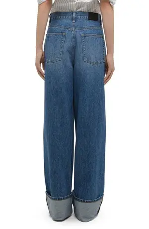 Helmut Lang Cuffed Wide Leg Jeans