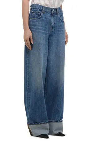 Helmut Lang Cuffed Wide Leg Jeans
