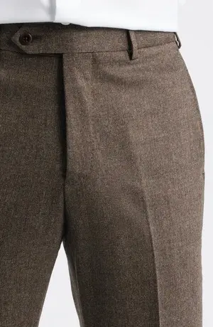 Zanella Flat Front Stretch Wool & Cashmere Dress Pants
