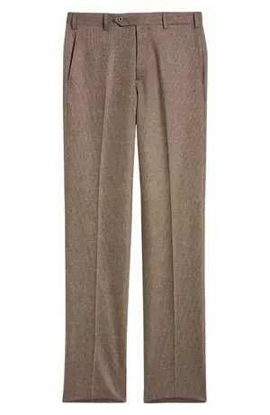 Zanella Flat Front Stretch Wool & Cashmere Dress Pants