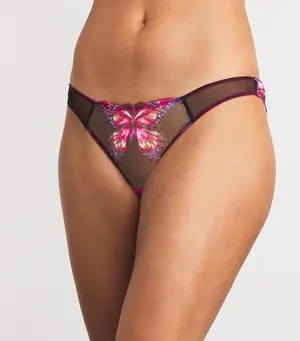 FLEUR DU MAL Butterfly Embroidered Cheeky Briefs