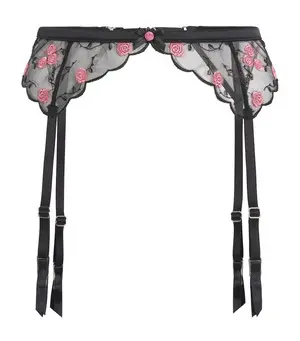 FLEUR DU MAL Rose And Vine Suspender Belt