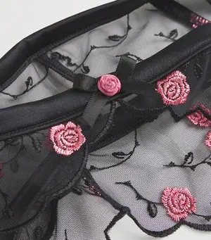 FLEUR DU MAL Rose And Vine Suspender Belt