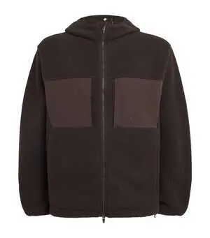 REPRESENT 247 247 Borg Fleece Zip-up Jacket - Brown