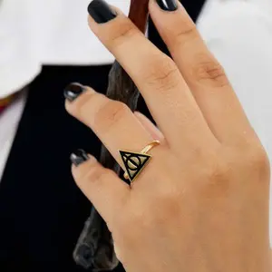 HARRY POTTER Deathly Hallows 18k Yellow Plated Ring