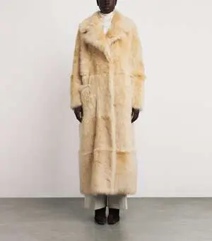 Nour Hammour Shearling Evita Long Coat