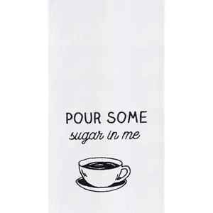 C&F HOME Pour Sugar Kitchen And Bathroom Embroidered Hand Towel - Black