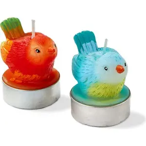 TAG Easter Spring Bright Bird Shaped Tealight Candle Set Of 2