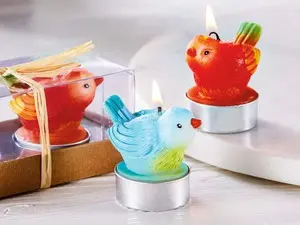 TAG Easter Spring Bright Bird Shaped Tealight Candle Set Of 2