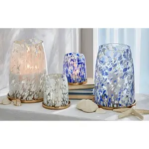 TAG Confetti Glass Hurricane Candle Holder Small