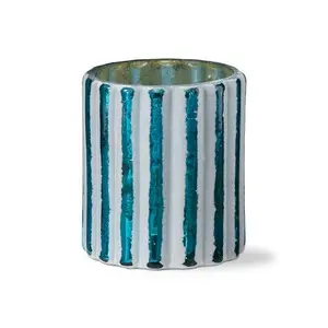 TAG Angela Coastal Turquoise White Tealight Candle Holder - Blue