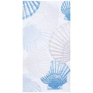 C&F HOME 27" X 18" Scallop Shells Kitchen And Bathroom Graphic Print Hand Towel - Blue