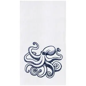 C&F HOME Octopus Kitchen And Bathroom Embroidered Hand Towel - Blue