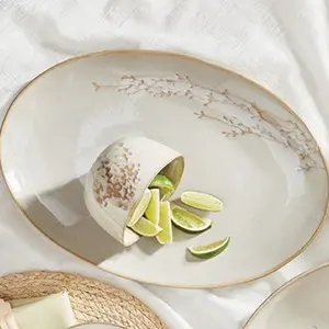TAG Ivory Ceramic Vine Platter Everyday Serving Board Dishwasher Safe
