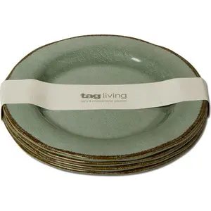 TAG Veranda Melamine Salad Plates Set Of Four Slate Dining - Blue