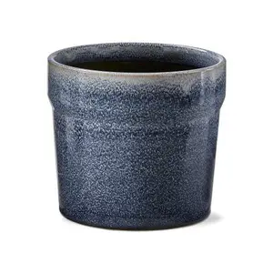 TAG Azul Planter Reactive Glazed Stoneware For 5" Pot - Blue