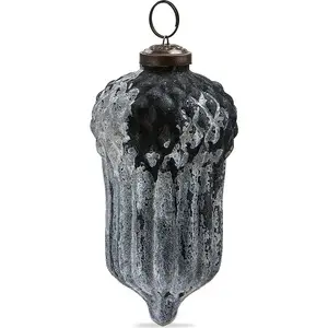 TAG Twilight Acorn Glass Ornament Tree Decoration Christmas - Black