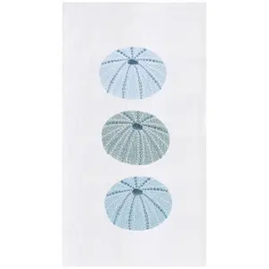 C&F HOME Sea Urchin Shores Kitchen And Bathroom Embroidered Hand Towel - Blue
