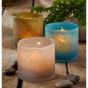 TAG Blasted Glass Candleholder For Pillar Candles Summer