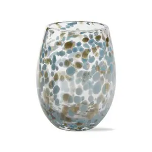 TAG Aqua Confetti Glass Stemless Drinkware Set Of 6