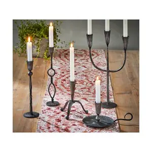 TAG Cody Metal Trident Taper Candlestick Holder Set