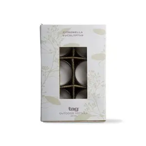TAG Citronella Eucalyptus Votives Set Of Six Scented Candles - Beige