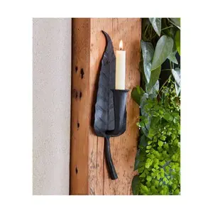 TAG Leaf & Flower Iron Candle Holder Decorative Sconce