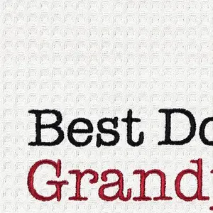 C&F HOME Dog Grandpa Kitchen And Bathroom Embroidered Waffle Hand Towel
