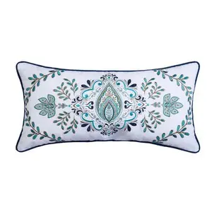 C&F HOME Bailey Medallion Embroidered Cotton Blend Accent Pillow 12" X 24