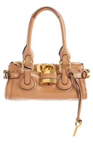 Chloé Small Paddington Leather Satchel Mustang Brown