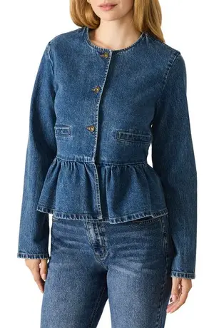 Steve Madden Abigale Peplum Denim Jacket