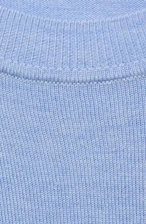 Mango Fine Knit Crewneck Sweater - Sky Blue
