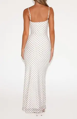 TIGER MIST Julianna Printed Maxi Dress - Cream Polka Dot
