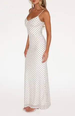 TIGER MIST Julianna Printed Maxi Dress - Cream Polka Dot