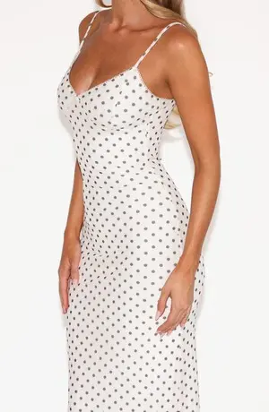 TIGER MIST Julianna Printed Maxi Dress - Cream Polka Dot