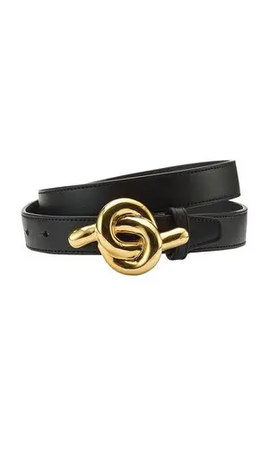 LELET NY Glossy Knot Leather Belt - Black