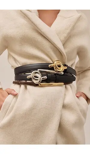 LELET NY Glossy Knot Leather Belt